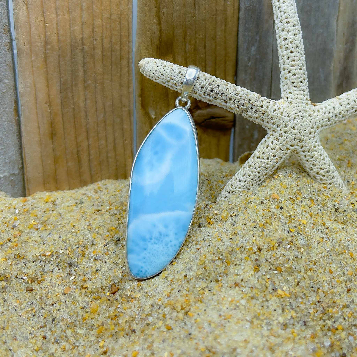 Larimar Teardrop Pendant | Larimar Jewelry at Beach Treasures in Duck – BEACH TREASURES